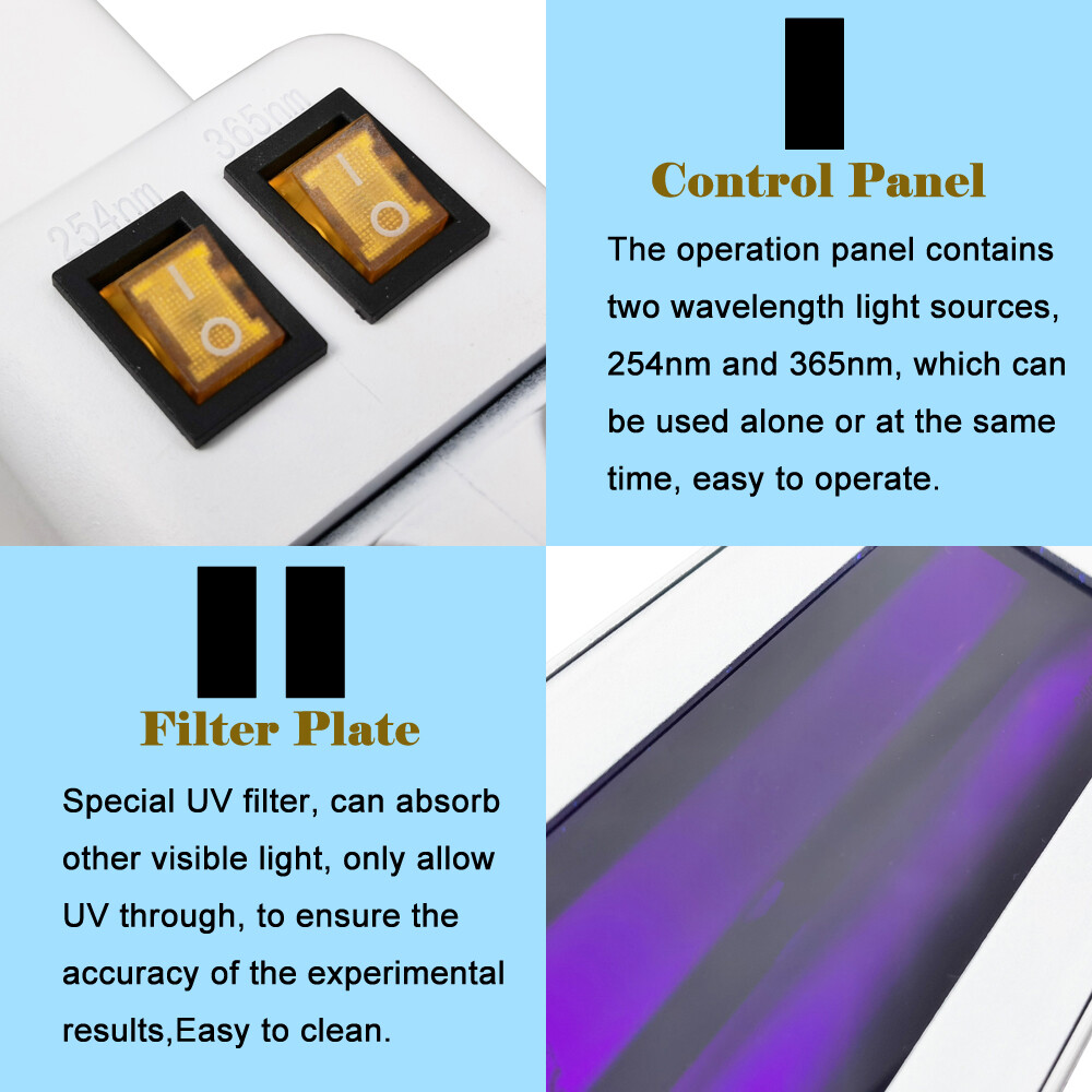 Portable UV Lamp 365nm/254nm Ultraviolet Analyzer High Sensitivity UV ...