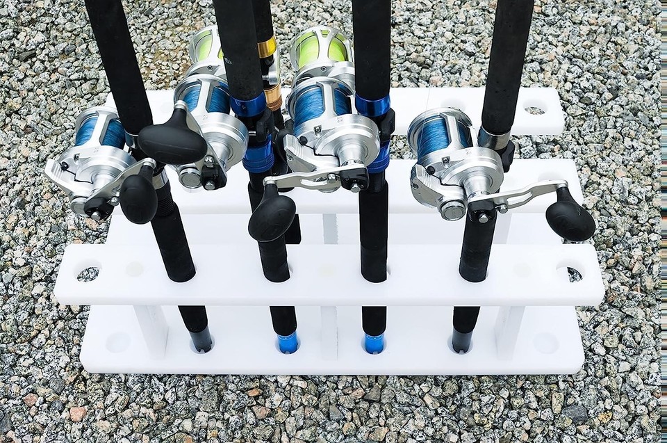 ROD STORAGE RACK HOLDER STAND DEV FISHING 18 FISH POLE DOCK ORGANIZER ...