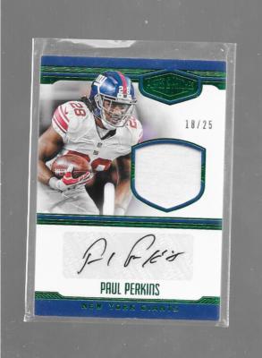 2016 Plates & Patches - PAUL PERKINS - Autograph Patch Rookie - GIANTS ...