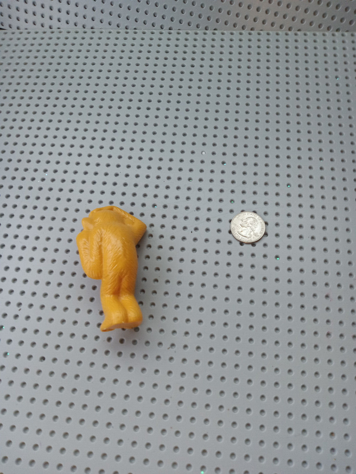 VINTAGE 3" HARD PLASTIC Yellow monkey toy | eBay