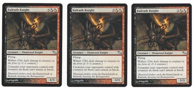 MTG Magic The Gathering Shadowmoor Kulrath Knight X 3 Elemental Knight ...
