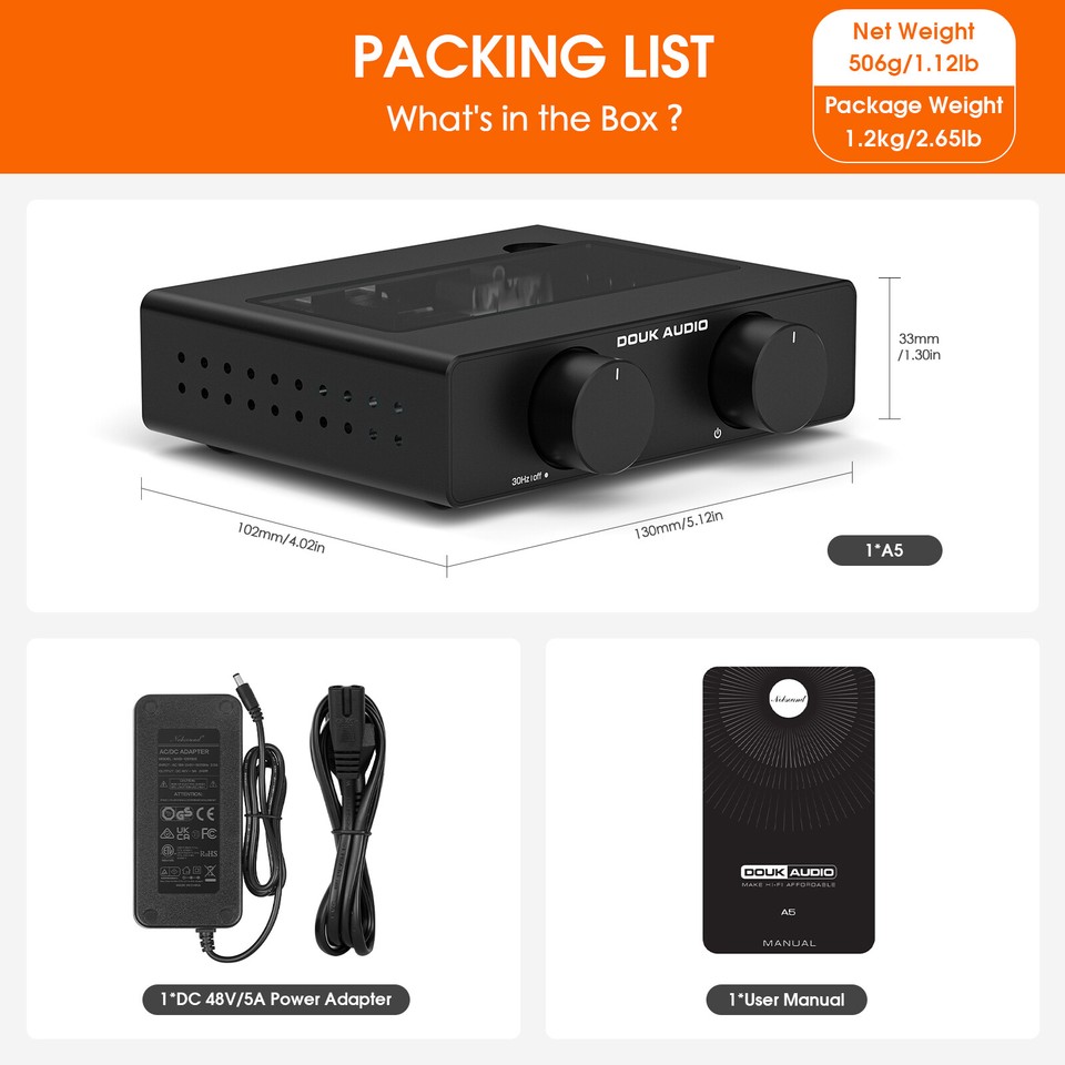 Douk Audio A5 Mini TPA3255 Digital Amplifier Class D Power Amp with HPF ...