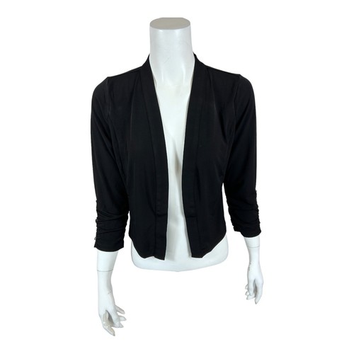 Isaac Mizrahi Women's Essential Pima Cotton Open Front Cardigan Black ...