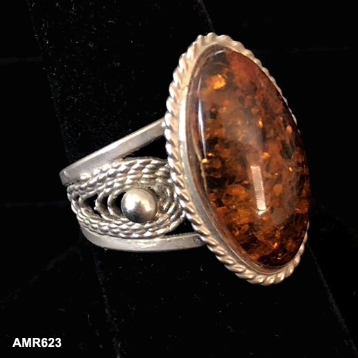 Vintage Cognac Natural Baltic Amber Rings - Gem