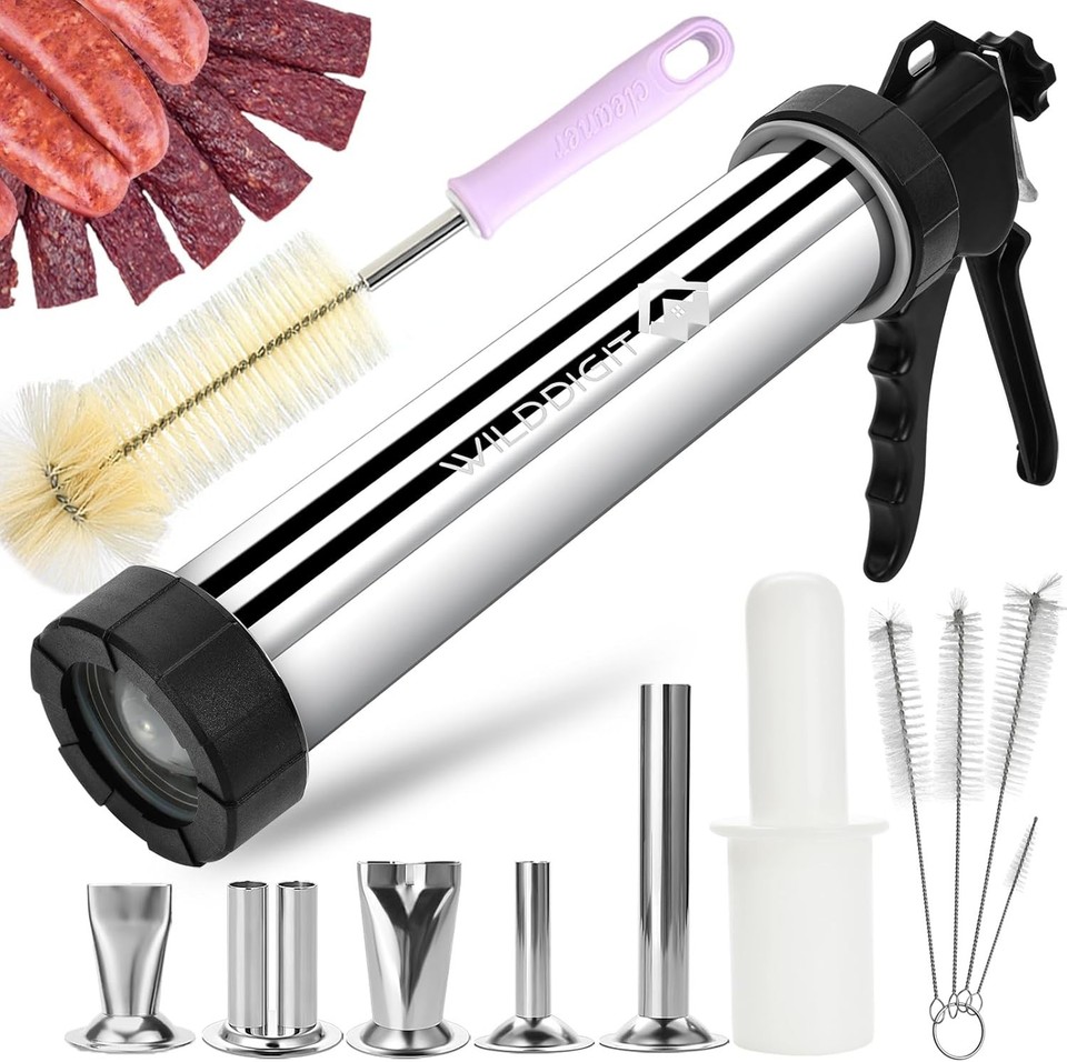 3rd Gen Professional Jerky Gun Kit: Stainless Steel Sausage Maker ...