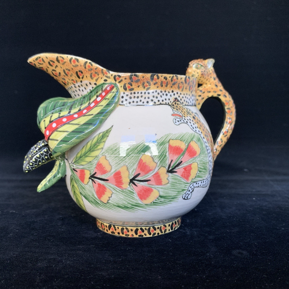 Ardmore Studio Leopard Pitcher 2008 South African Zulu Ceramic Pottery ...