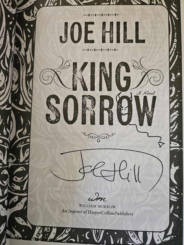 JOE HILL KING SORROW 1ST EDITION SIGNED AND DOODELED IN BY THE AUTHOR ...