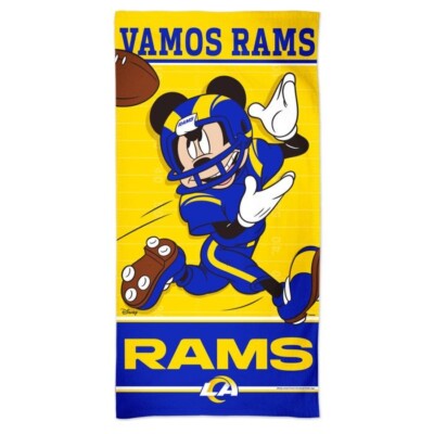 LOS ANGELES RAMS MICKEY MOUSE SPECTRA BEACH TOWEL 30"X60" COTTON PLUSH ...