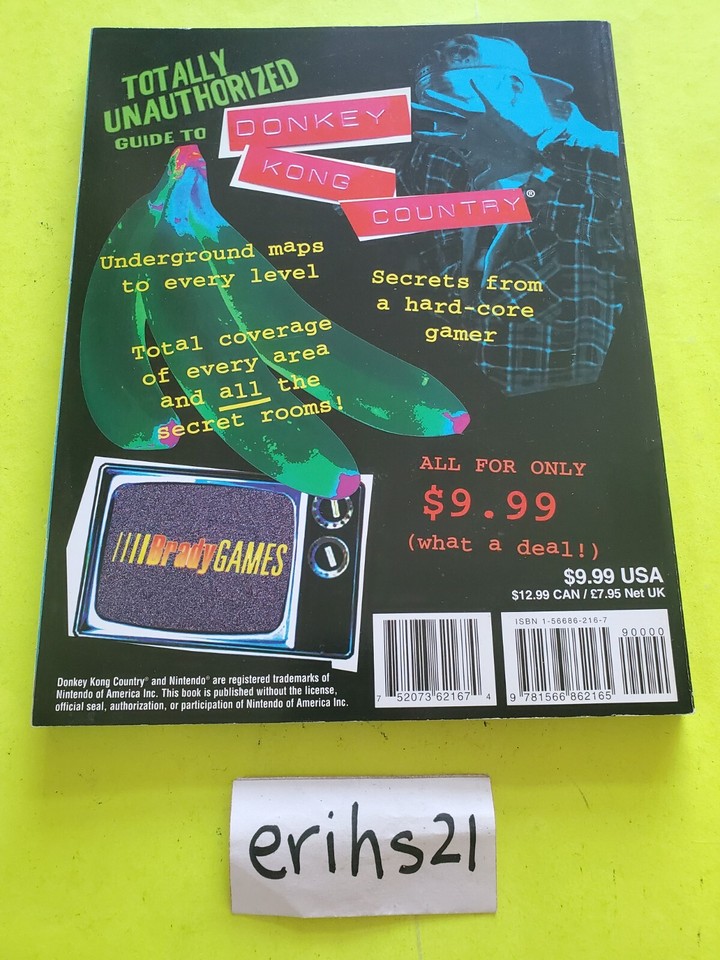 Totally Unauthorized Donkey Kong Country Brady Games SNES Magazine ...