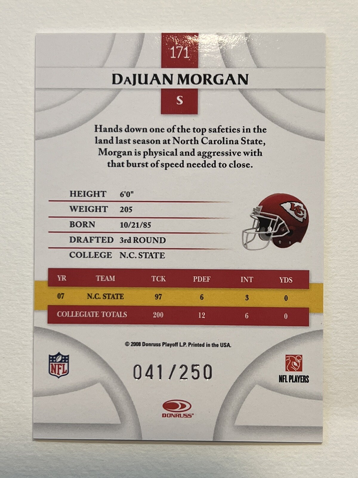 2008 Donruss Threads - Bronze Century Proof #171 DaJuan Morgan /250 (RC ...