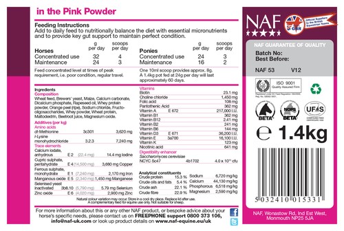Horse Supplements Naf Pink Powder 1.4kg 5032410015331 | eBay UK