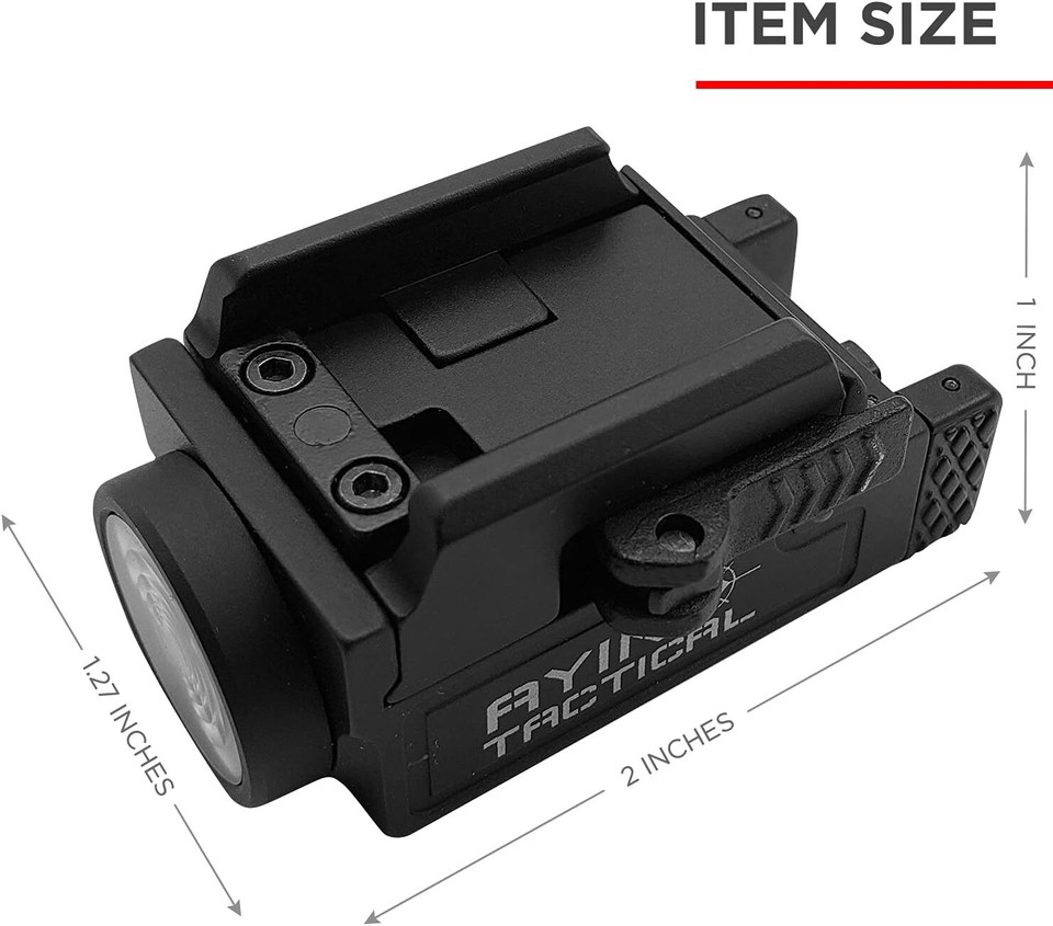 800 Lumen LED Gun Light, Rechargeable, Quick Detach Mount, Ayin Pistol ...