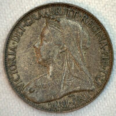 1895 Great Britain Bronze Farthing Coin Uncirculated Seated Britannia ...