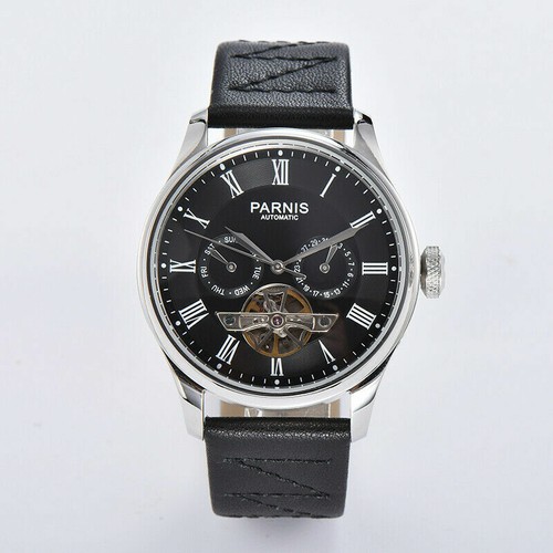 43mm PARNIS Automatic Movement Watch for Men Tourbillon Wristwatches ...