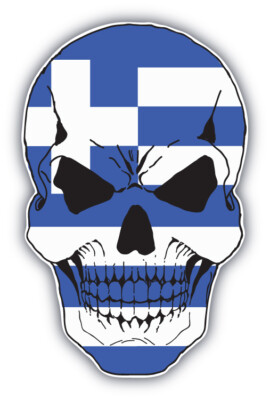 Greece Flag Skull Car Bumper Sticker Decal | eBay