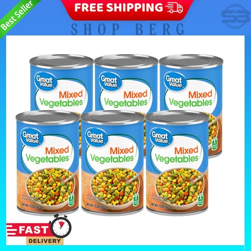 Great Value Mixed Vegetables, Canned, 15 oz (Pack of 6) 711181651638| eBay