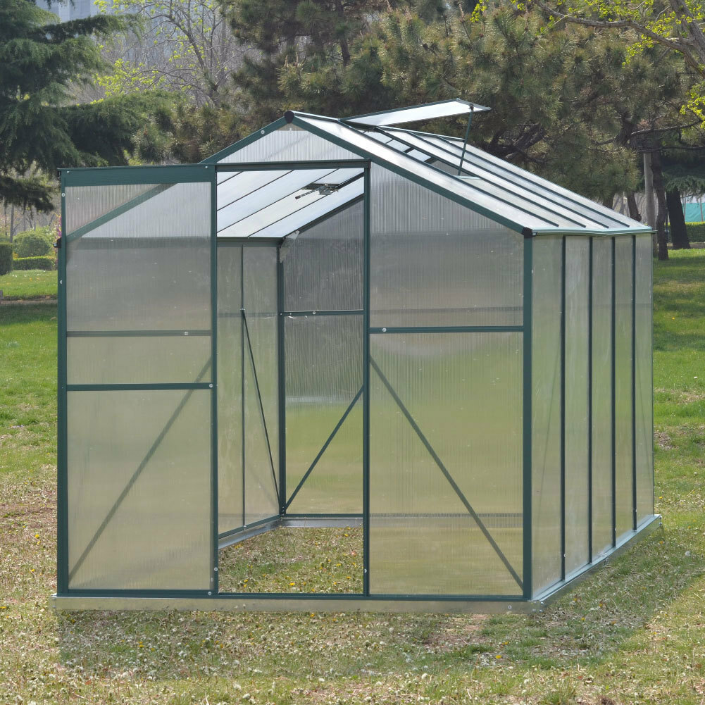 Sliding Door Greenhouse 8ft X 6ft Greenhouse Polycarbonate Aluminium