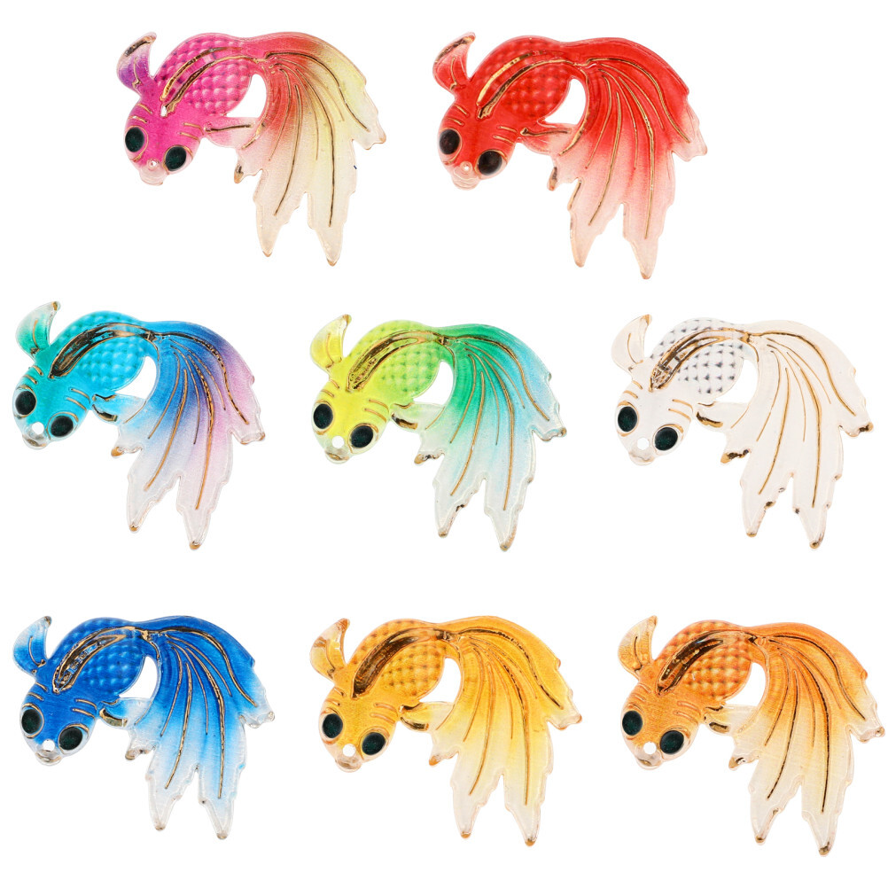 15 Pcs Micro Landscapes fish Faux Goldfish Toy Plastic Floating Puppet ...