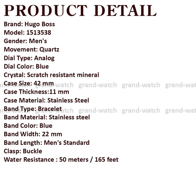 Hugo Boss Hb1513538 Navigator Blue Stainless Steel Chronograph 44mm Men ...