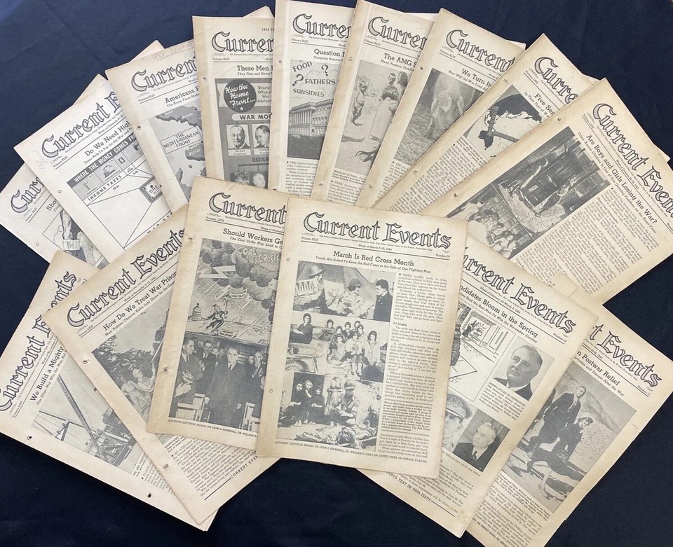 WWII Current Events Newspaper - Lot of 15 - Dated 1943-1945 | eBay
