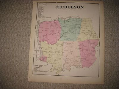ANTIQUE 1872 NICHOLSON TOWNSHIP NEW GENEVA FAYETTE COUNTY PENNSYLVANIA ...