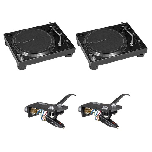 2 Pack Pioneer DJ PLX-1000 Direct Drive Turntable w/PRO S OM Premount ...