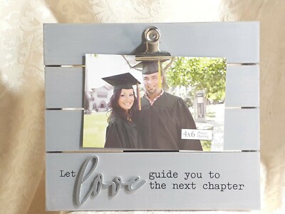 "Let LOVE Guide You To The Next Chapter" 4x6" Photo Clip Gray Wooden ...