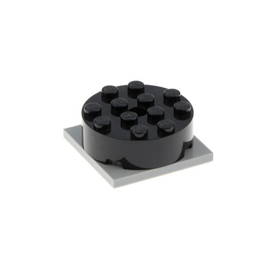 1x Lego Turntable 4x4x1 1/3 Plate New-Light Gray Round Brick Black ...