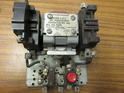 CUTLER-HAMMER Model: 6-10-2 CONTACTOR NO. 807 NEMA 2,.. UG-02 | eBay