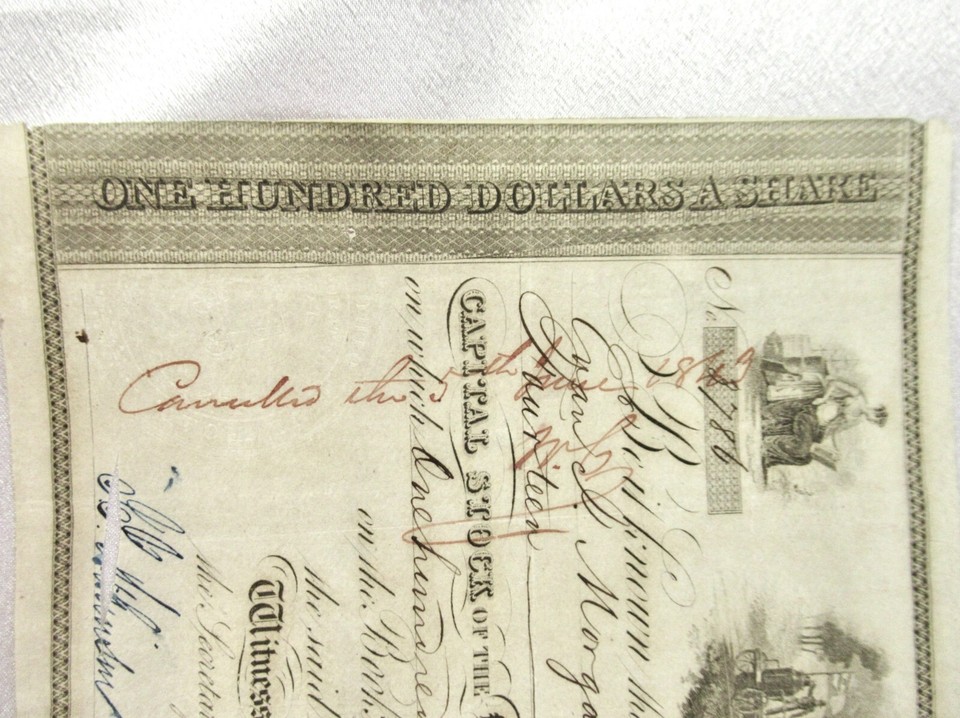 1843 BALTIMORE & OHIO RAILROAD B&O STOCK CERTIFICATE SIGNED LOUIS ...