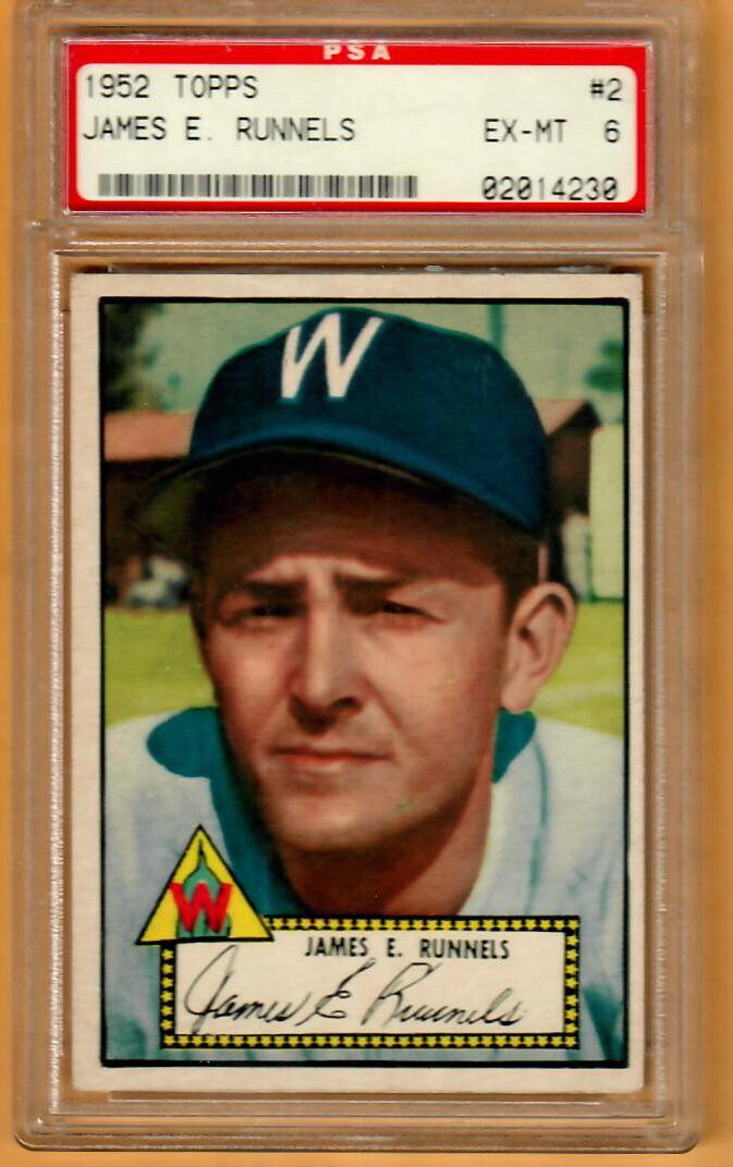 1952 Topps James E. Runnels #2 PSA 6 EX-MT Black Back | eBay