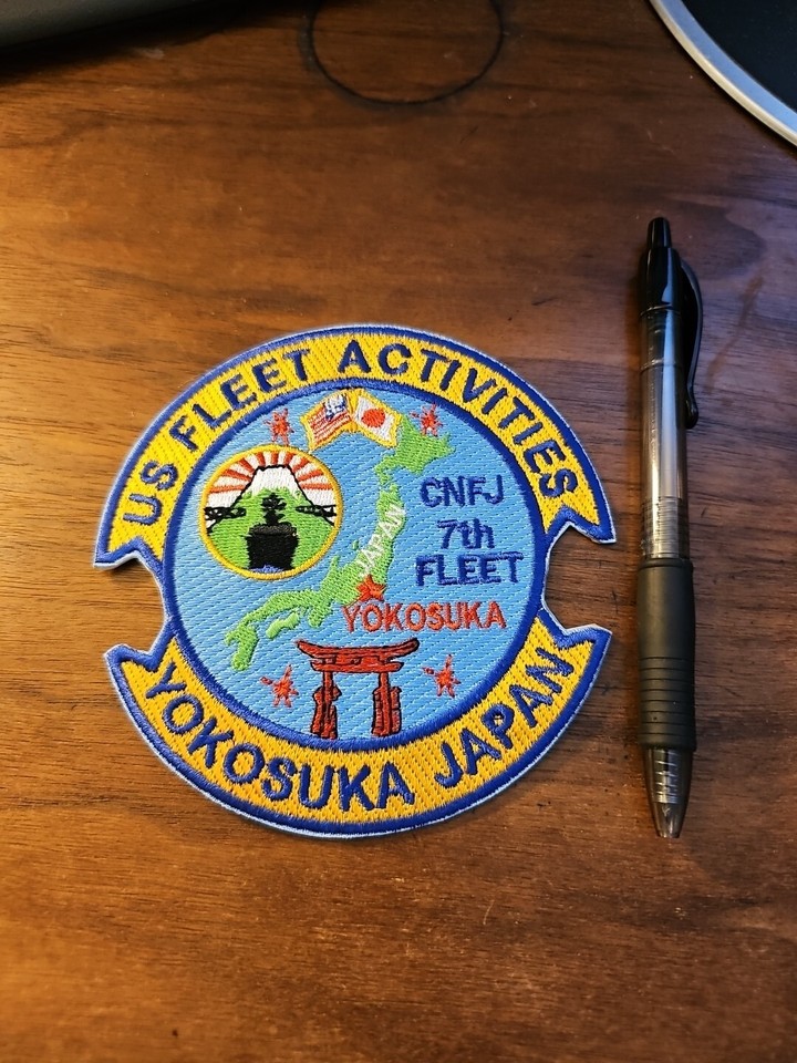 US NAVY BASE PATCH, U.S. FLEET ACTIVITIES, YOKOSUKA, JAPAN, CNFJ 7TH ...