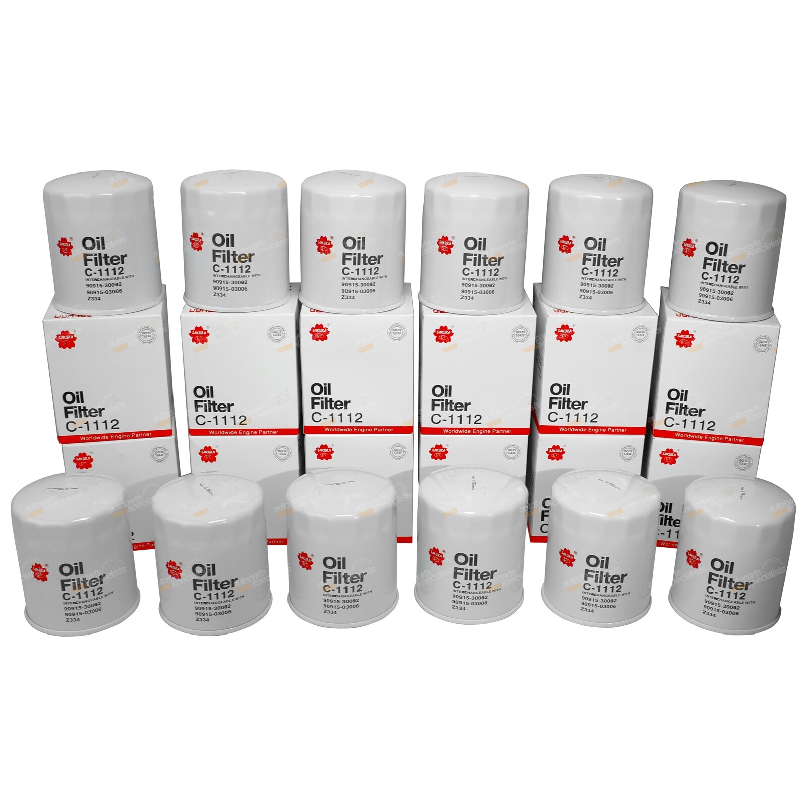 12 Oil Filters Sakura C1112 (Z334) suits Cruiser 1HZ 1HDT 4.2L 70 80 ...