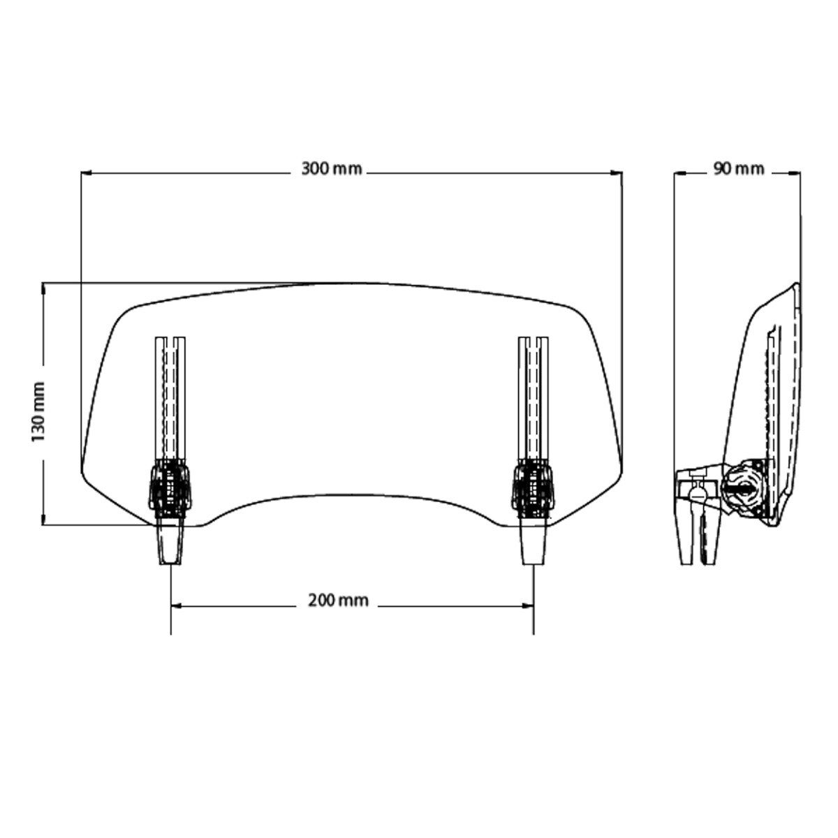 Windschild Spoiler Aufsatz Clip-On Puig 20764H Aufsatzspoiler rauchgrau ...