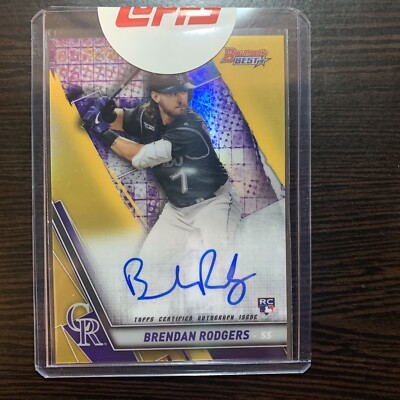 2019 BOWMANS BEST BRENDAN RODGERS GOLD REFRACTOR AUTO AUTOGRAPH RC #ED ...
