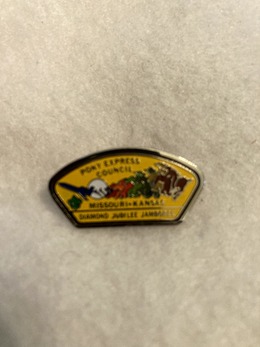 (92) Pony Express Council - csp style hat pin - Diamond Jubilee Jamboree 1985 | eBay