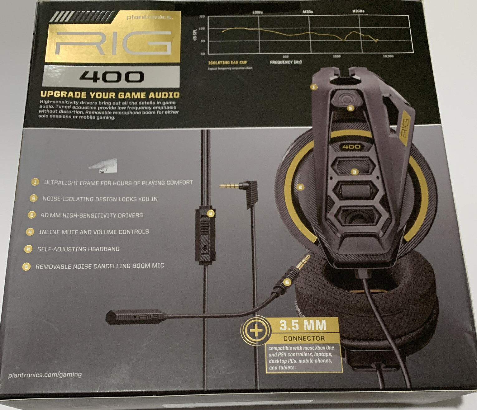 Plantronics RIG 400 High Fidelity 3.5 MM Connector Gaming Headset | eBay
