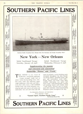 1928 Ad * Southern Pacific Steamship Lines (Morgan Line) * Steamship ...
