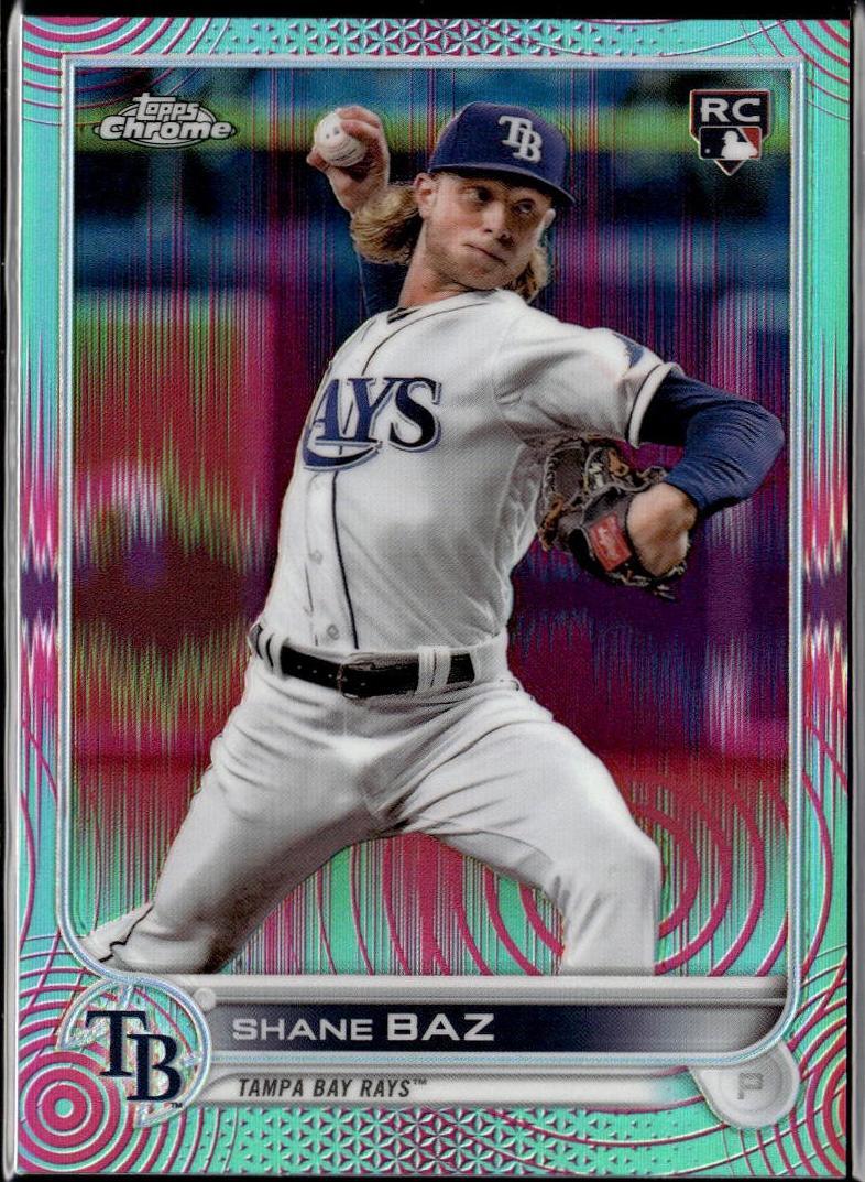 2022 Topps Chrome Sonic - Shane Baz #201 Aqua & Pink Sonic Pulse ...