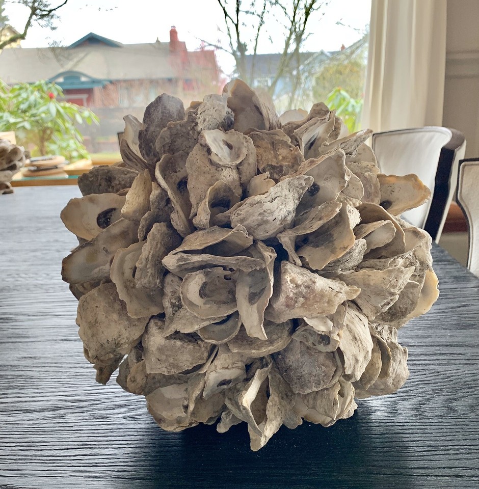 Oyster Shell Sculpture Vintage Folk Art OOAK Large 12” | eBay