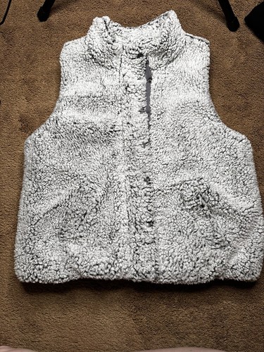 Womens Thread & Supply Brown Beige White Sherpa Soft Full Zip Vest ...