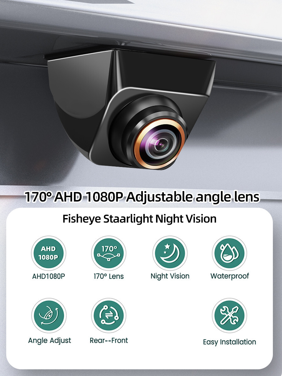 170° HD Car Backup Fisheye Lens Cam Rear View Parking Reverse Camera ...