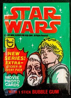 1977 TOPPS STAR WARS SERIES 4 - (1)FACTORY SEALED WAX PACK FROM A FULL ...