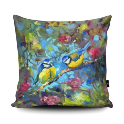 Wraptious Sue Gardner - Stunning Bluebirds and Blossom Vegan Suede ...