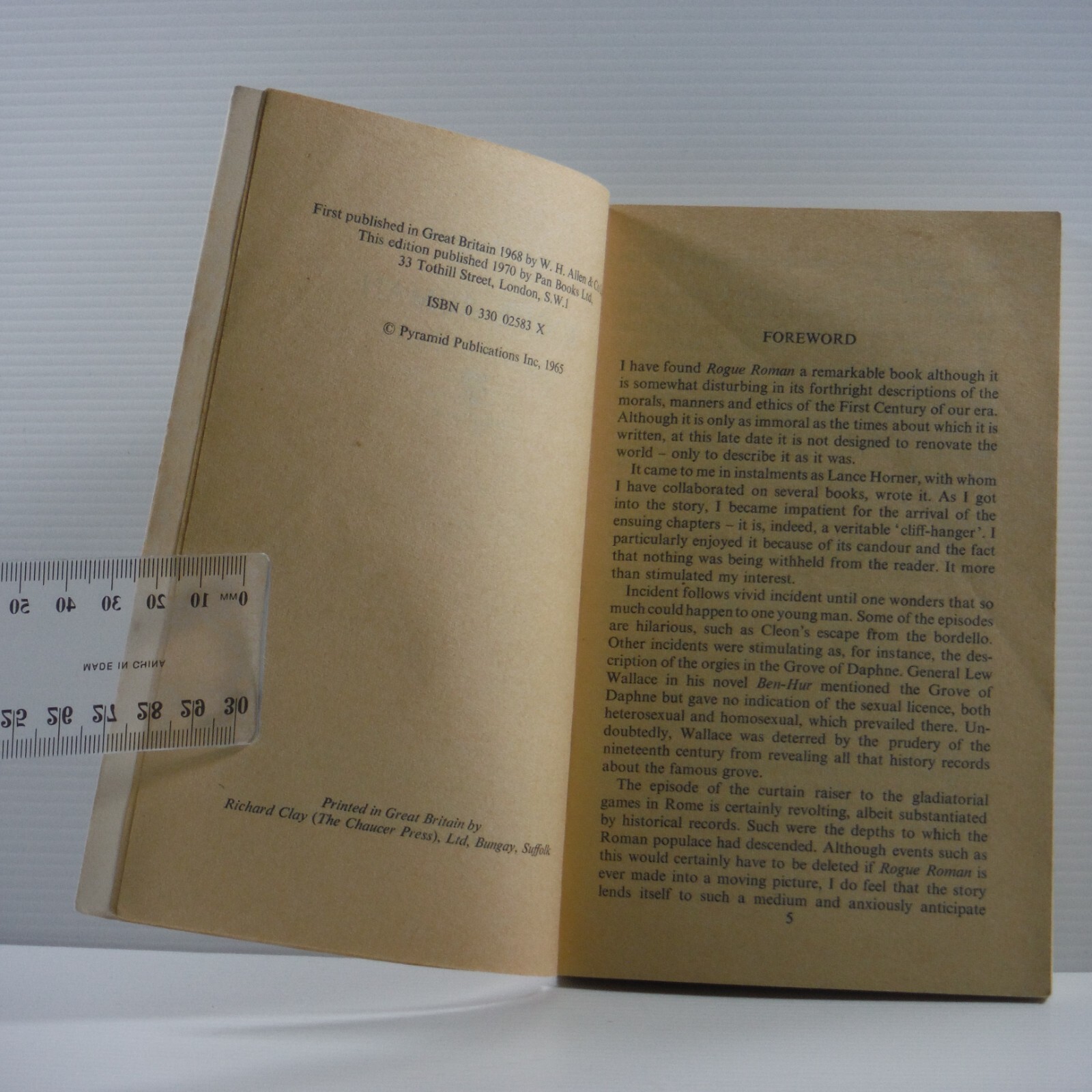 Rogue Roman Fiction Book Paperback by Lance Horner vintage Pan 1970 | eBay