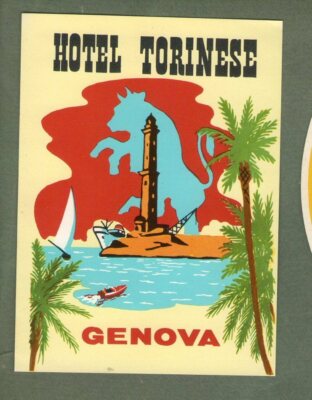 RARE Hotel luggage label ITALY Torinese Genova #811 | eBay