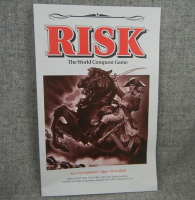 Risk 1993 Game Instruction Manual Replacement Instructions Game Part | eBay