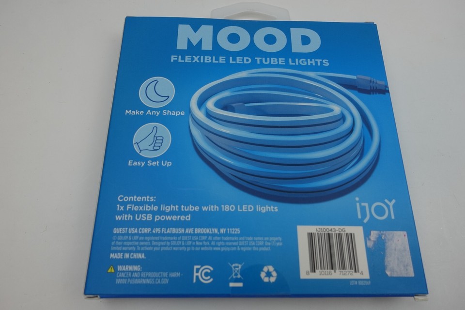 IJOY Mood Flexible LED Tube Lights 180 Blue LED Lights with USB Power ...