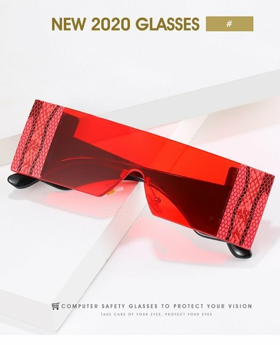 Stylish Snakeskin Sunglasses With Personality and Conjoined Square ...