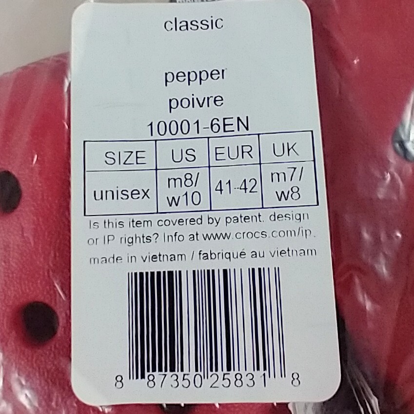 Crocs Classic Clog Red Pepper 10001-6EN Slip On Sandal Men's 8 Women’s ...